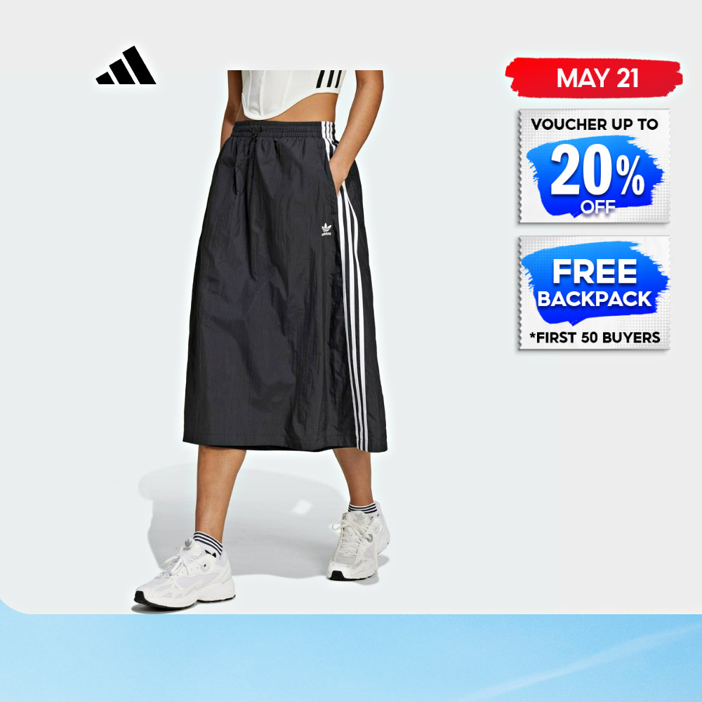 adidas Lifestyle 3-Stripes Long Skirt Women Black IY7275 | Shopee ...