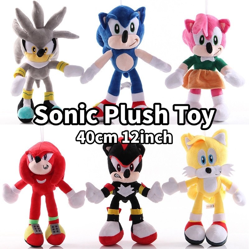 40cm Sonic Plush Toy Soft Stuffed Doll Animal Cartoon Supersonic Super ...