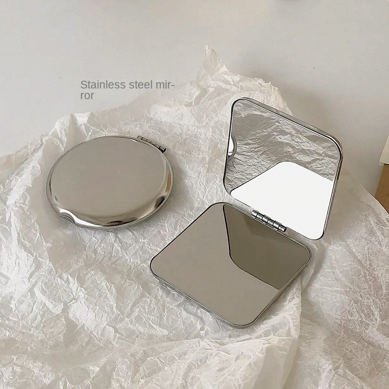 Double-Sided Small Mirror Portable Foldable Makeup Mirror Handheld Flip ...
