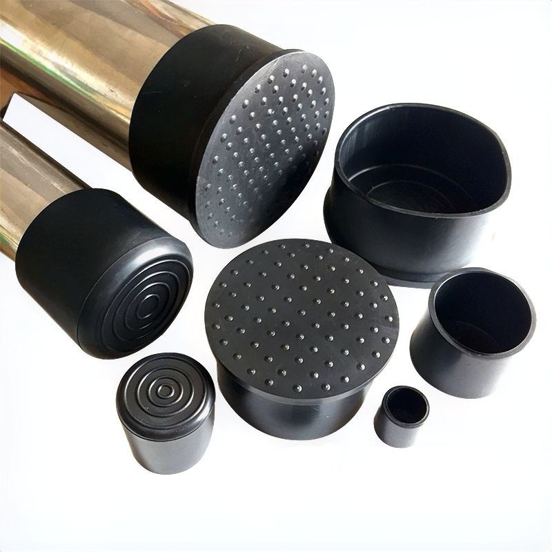 8pcs Rubber Footing Round Tube Tubular Funitures Black Rubber Footings ...