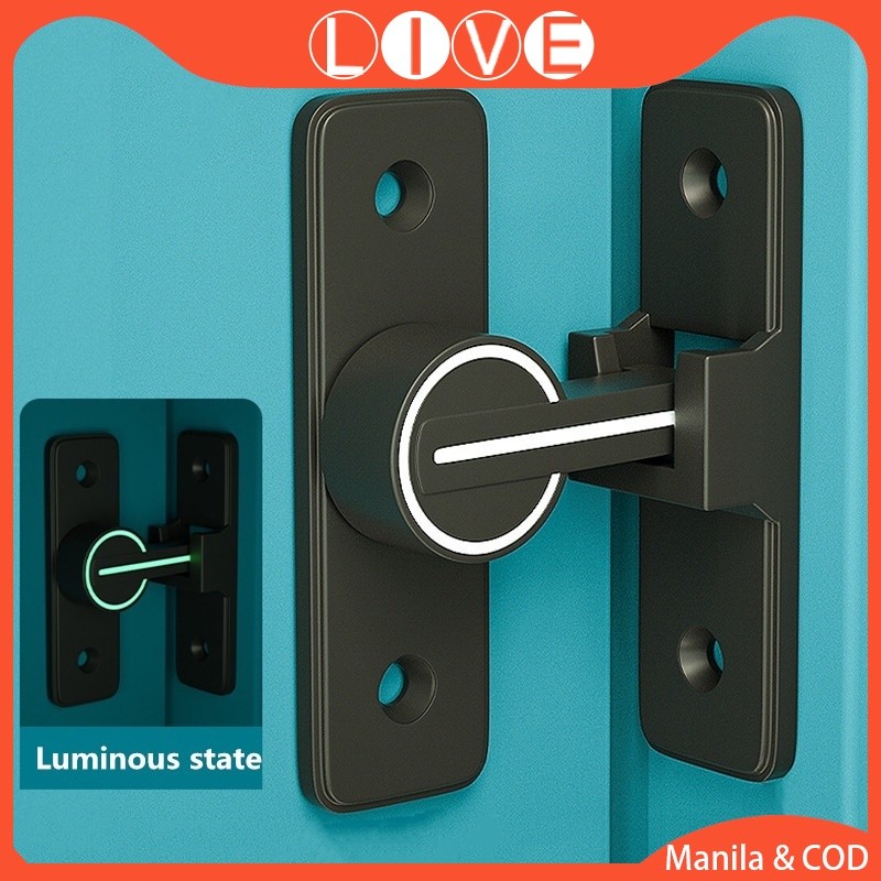 Luminous Door Lock Latch Free Punch Door Latch Sliding Door Lock Latch ...