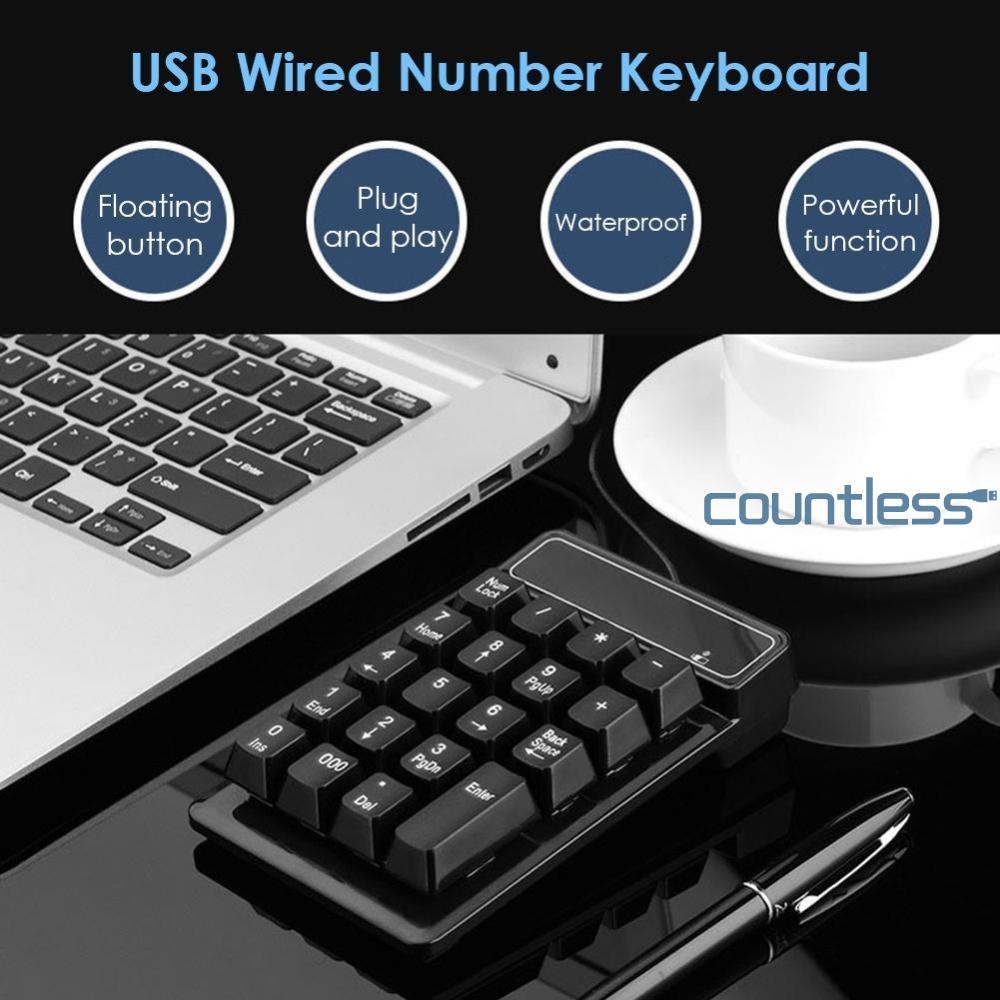 19 Keys USB Wired Numeric Keyboard Mechanical Hand Small Digital Keypad ...
