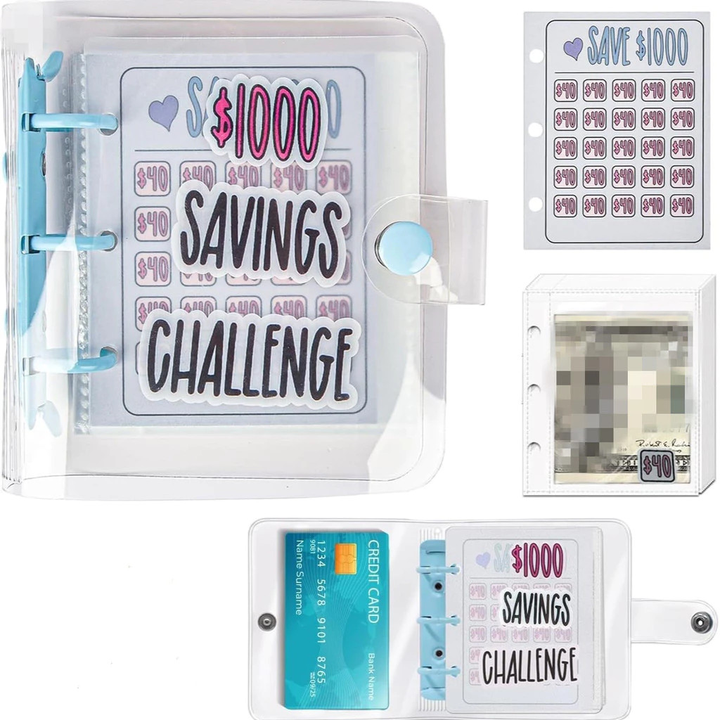 Money Saving Binder, Mini PVC Savings Challenges Book, Budget Book $150 ...