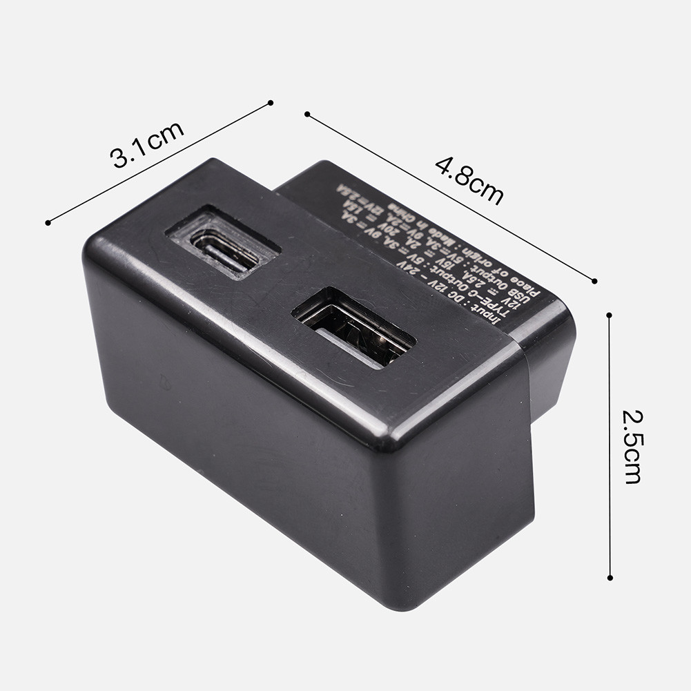Car OBD Fast Charger USB Type-C Dual Port Plug Head for Tesla Model 3 Y ...