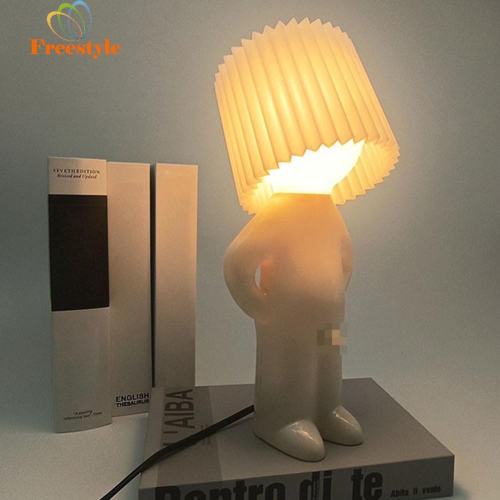 Little Shy Man Lamp Naughty Boys Desk Lamp with Lampshade Decorative ...