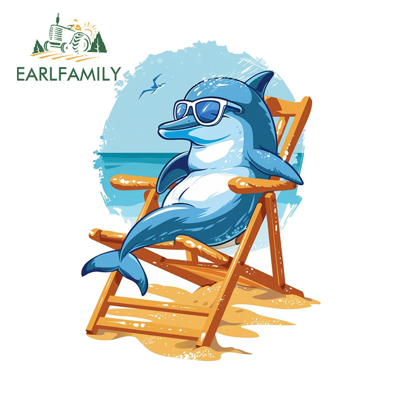 EARLFAMILY 13cm x 9.7cm Dolphin Car Sticker Windshield Campervan Laptop ...