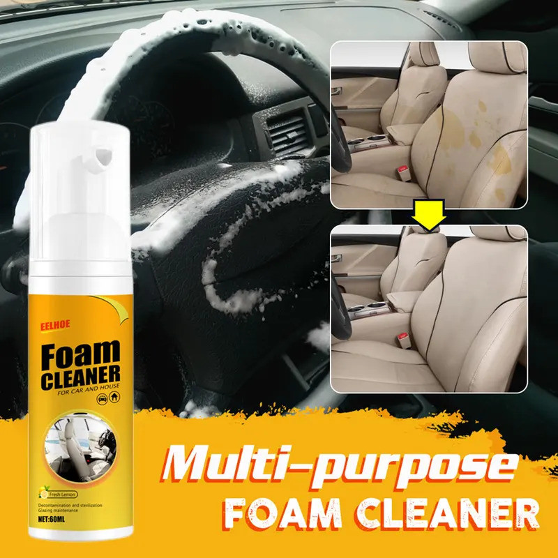 100ML Multi-Purpose Foam Cleaner Leather Clean Remover Spray Car Wash Auto Interior Household ...