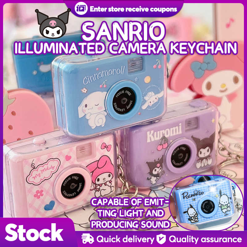 Cute Kuromi Cinnamoroll Luminous Camera Pendant Keychains Sanrio ...