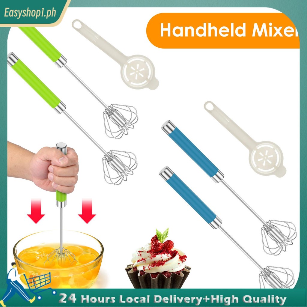 2 Pcs Whisk Stainless Steel Egg Whisk Semi Automatic Easy Whisk 12inch ...