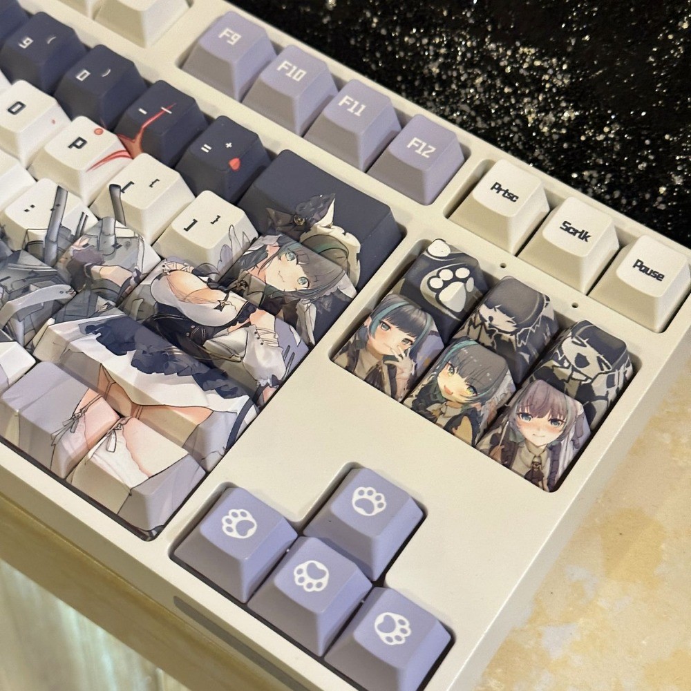 HMS Cheshire Keycap Cherry Profile 120+ Keys PBT Five-sided Dye Sublimation Keycap Light ...