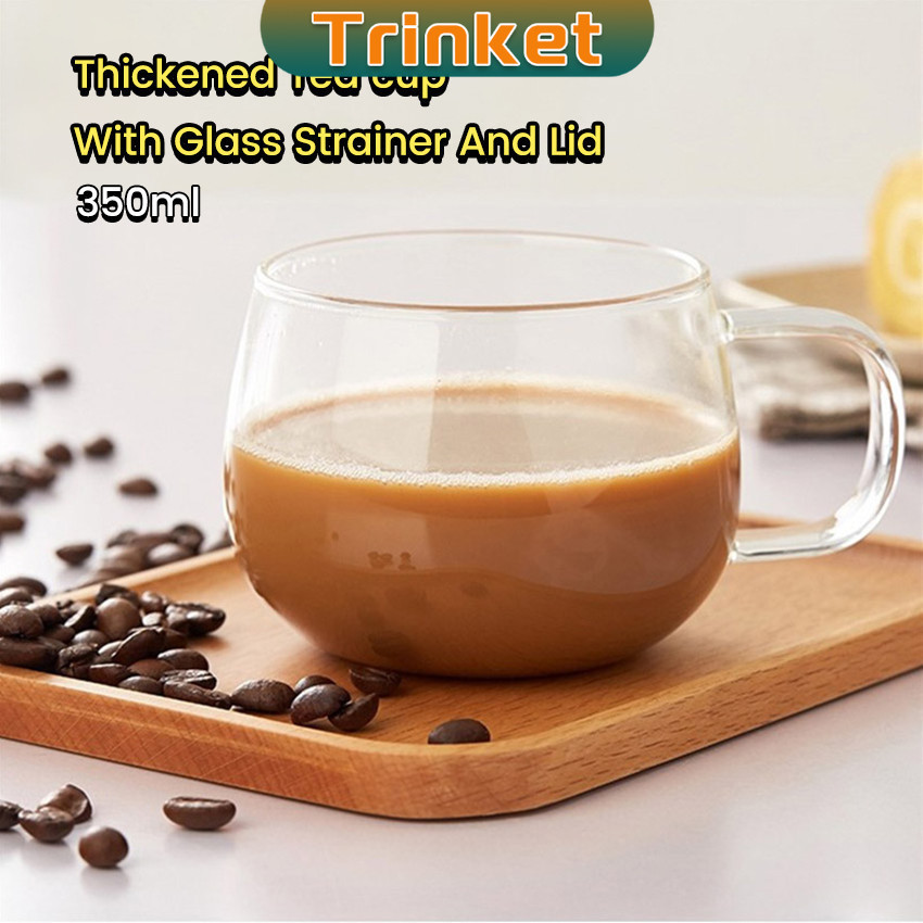 Trin 350ml Thickened Tea cup Heat resistant With Glass Strainer And Lid ...