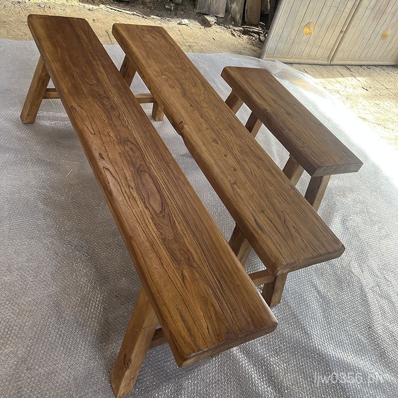 New Solid Wood Bench, Low Stool, Shoe Changing Bench, Old Elm Wood ...