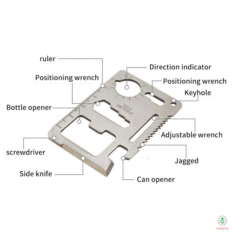 Multi-Purpose 11-in-1 Stainless Steel Survival Tool Emergency Card ...