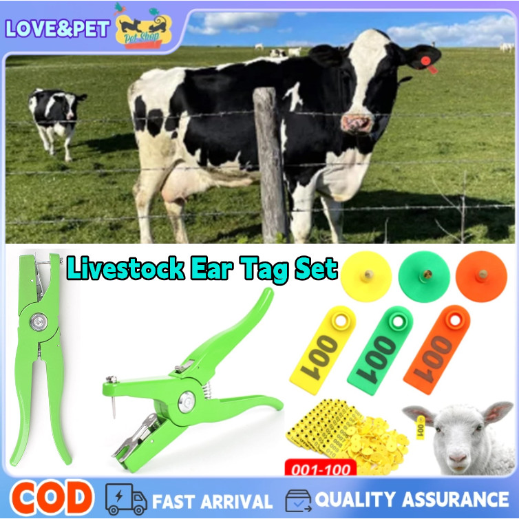100 Sets Pig Ear Tag Kit Livestock Animal Ear Tag with Number with ...
