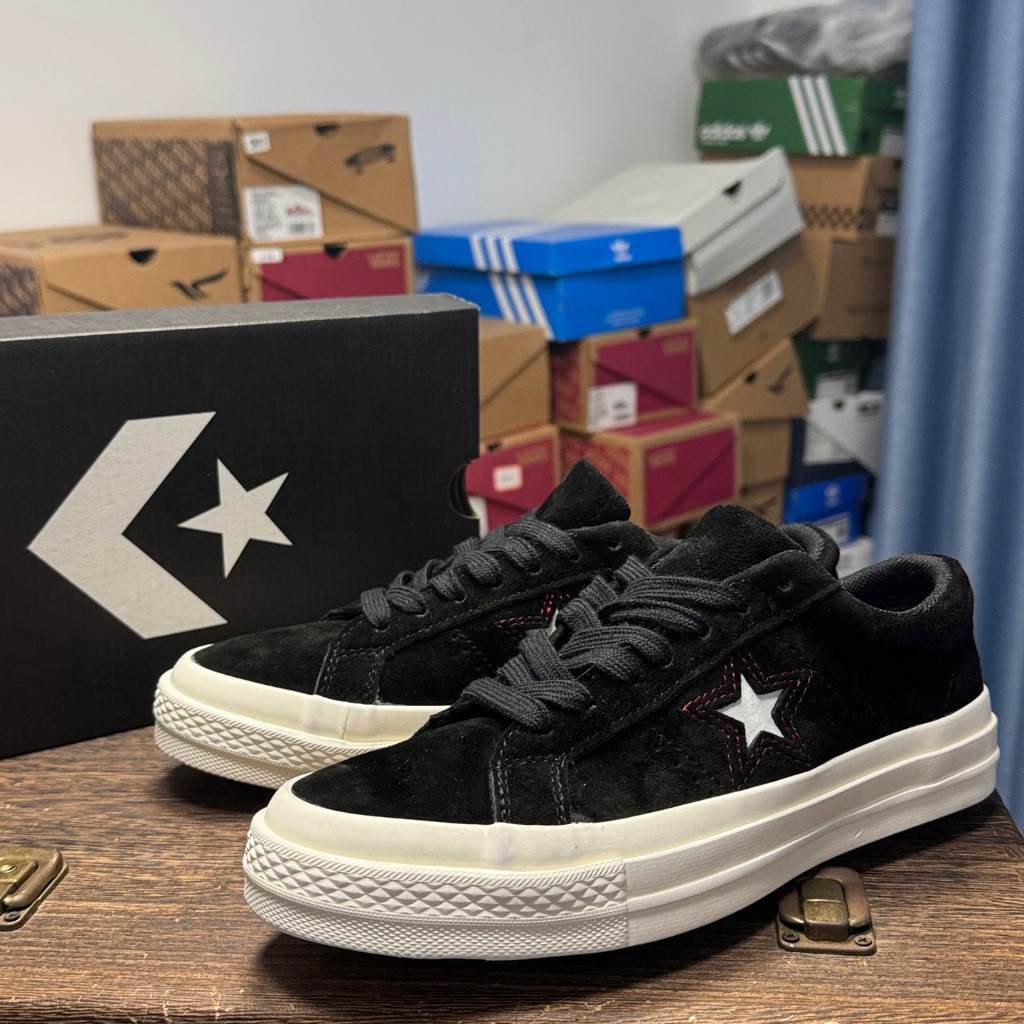 Converse ONE STAR top vulcanized suede black low cut Valentine's Day ...
