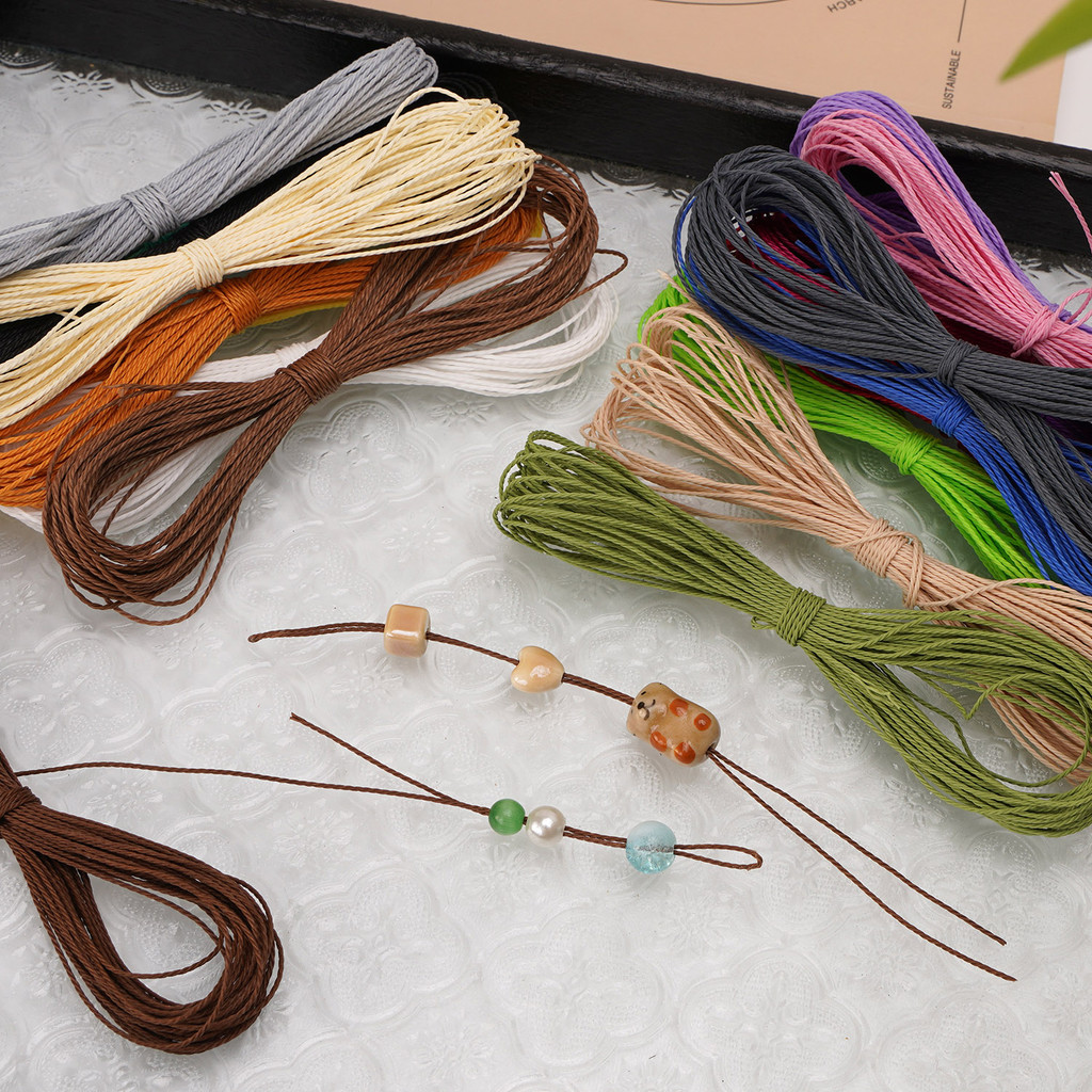 [10m] 1mm Taiwan Wax Rope Wax Thread 3 Strands Braided Polyester Thread ...