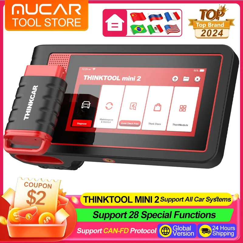 Thinktool Mini 2 OBD2 Scanner for All System Diagnostic Tool 28 ...
