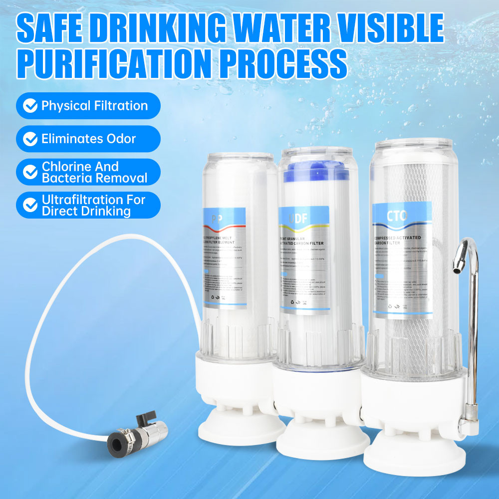 3in1 Water Purifier Filter Water Set Filter PP+GAC+CB Sediment Filter ...