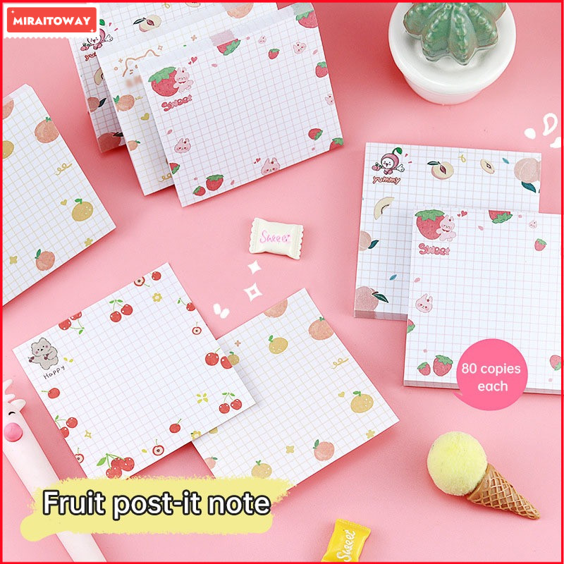 【⚡MT】Creative Post-it Sticker Cute Fruit Memo Sticker Student Ins Memos ...