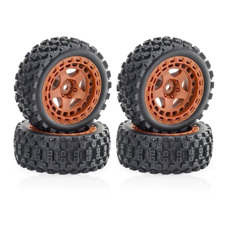 4pcs 69mm Plastic Wheel Rim Rubber Tire Universal For 1/18 2S TYPHON ...