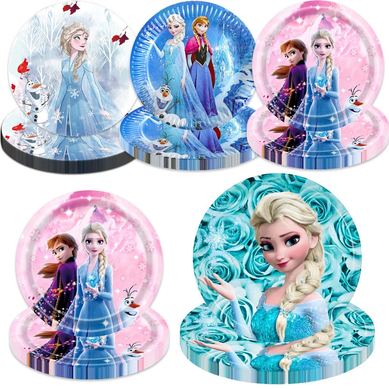 10-30pcs/lot Frozen Princess Elsa Anna Theme Dishes paper Plates Happy ...