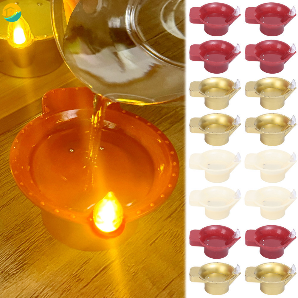 Diwali Diya LED Flameless Candle Light Traditional Electric Wishing Tea ...