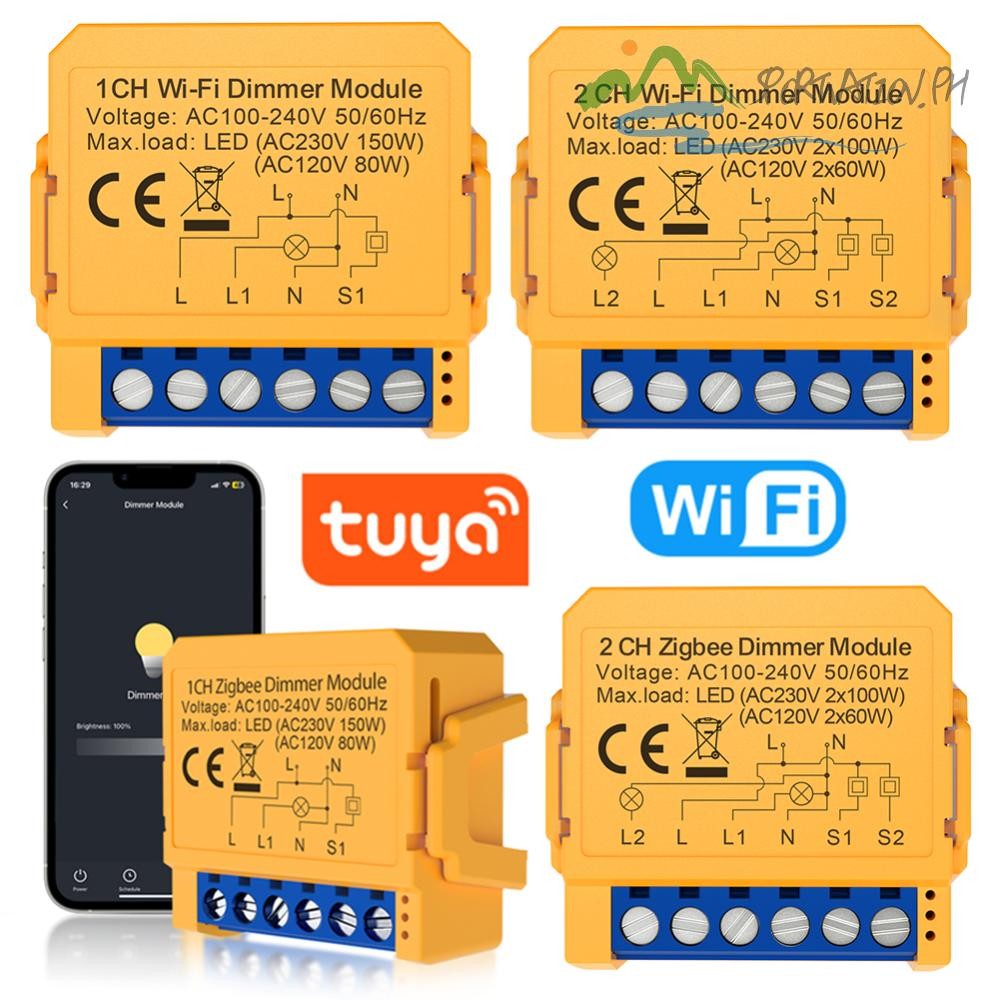 UK 1/2 Gang Smart Dimmer Switch Module LED Lights Dimmable Switch Mini ...