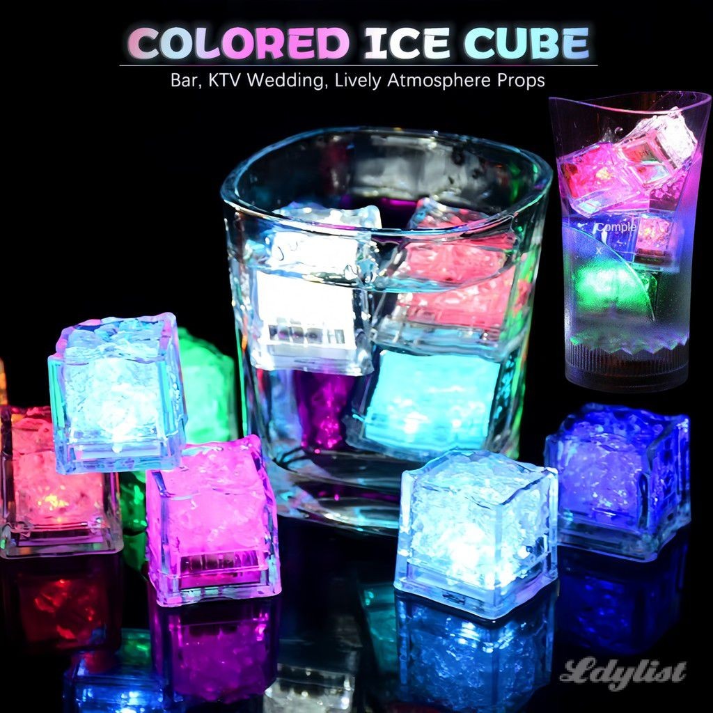 Luminous Led Ice Cubes Waterproof Led Ice Cube Multi Color Flashing ...
