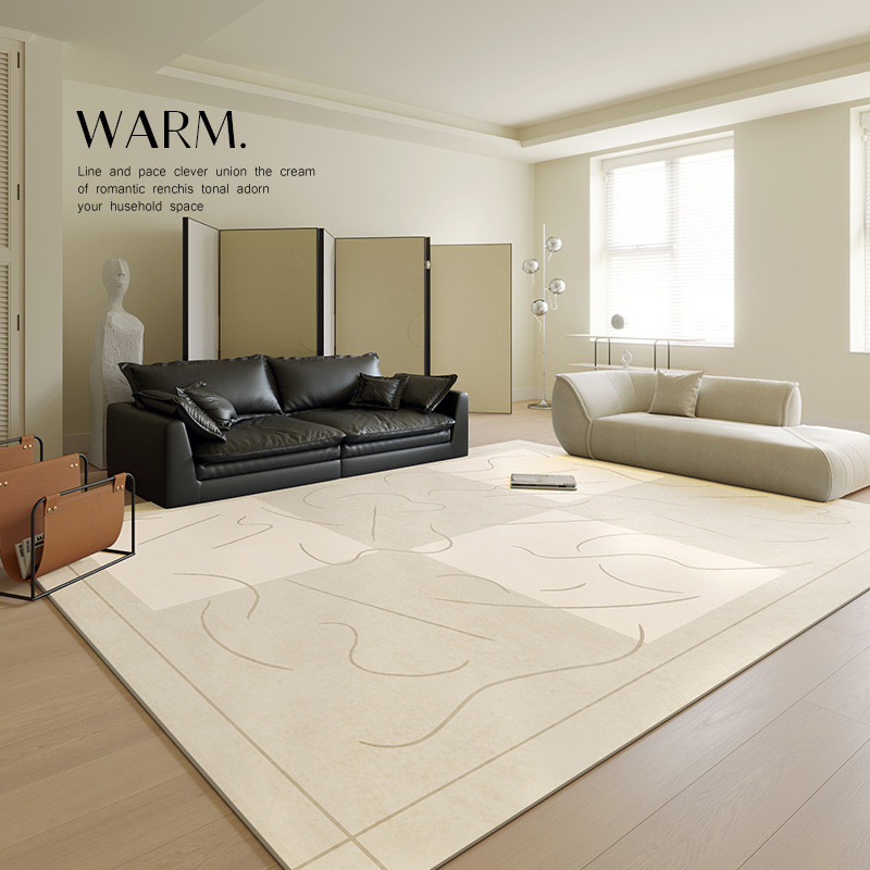 Cream Style Carpet Living Room Floor Mat Bedroom Room Bedside ...