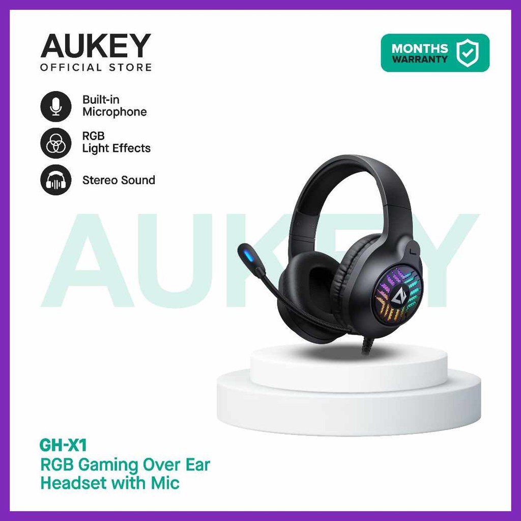 AUKEY`em-GH-X1,s/RGB>FY)Gaming}Re)Over}hB)Ear}pG)Headset}Bv)With}Ba)Mic, Best for Gaming ...