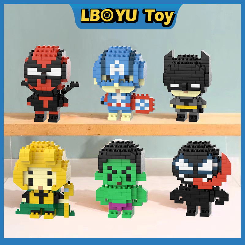 【LBOYU】 The Avengers Mini Block Building Blocks Cute Round Cartoon ...