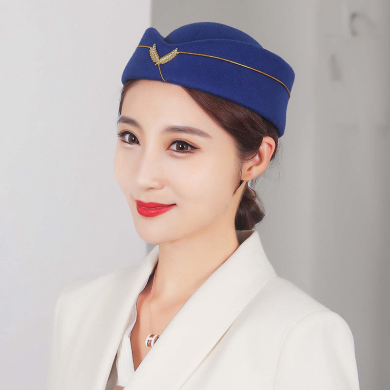 WY Stewardess Hat Beret Hat Women Air Hostesses Hat Party Favors Hats ...