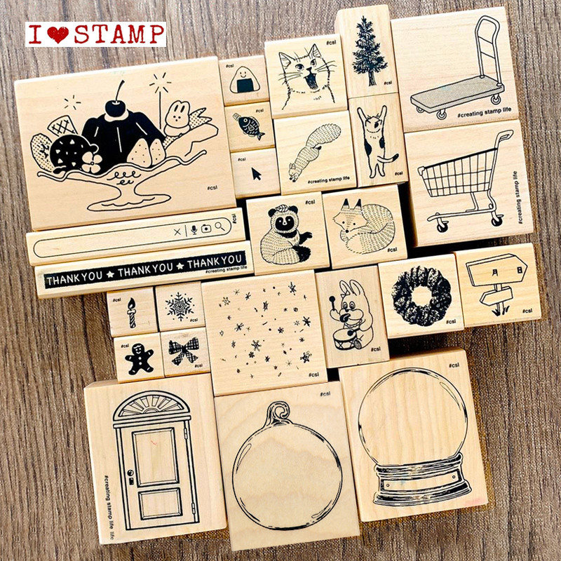 Japan Tong Yan KODOMO NO KAO Wooden Seal Wooden Handbook STAMP-N I LOVE STAMP New Style | Shopee ...