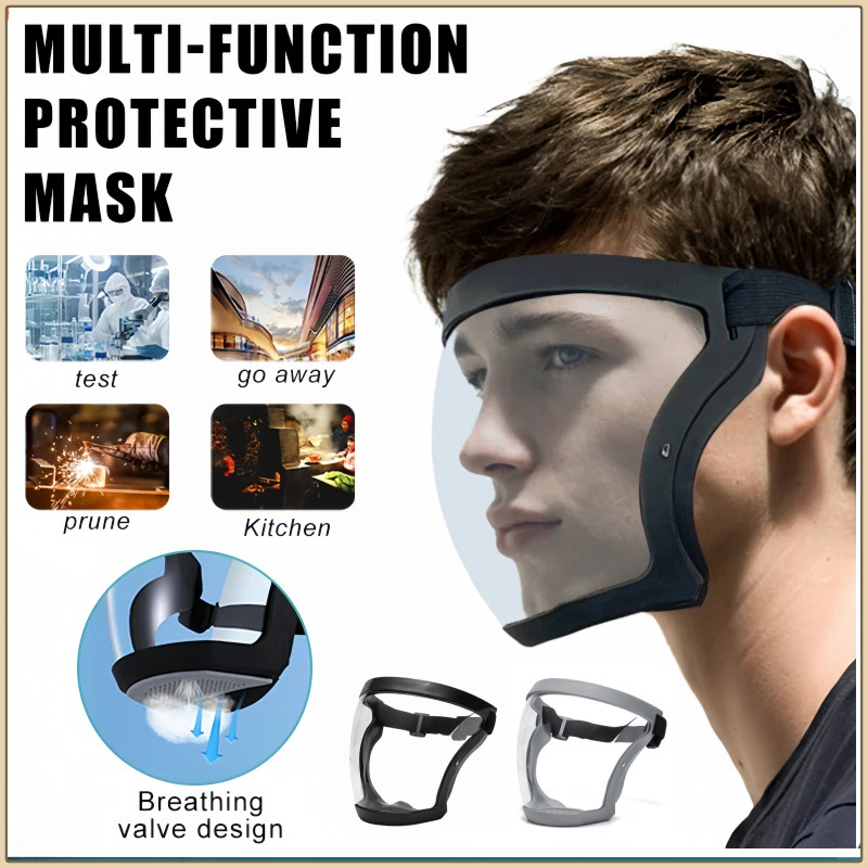 Transparent Mask Full Face Acrylic Face shield Anti Fog Dustproof Face ...