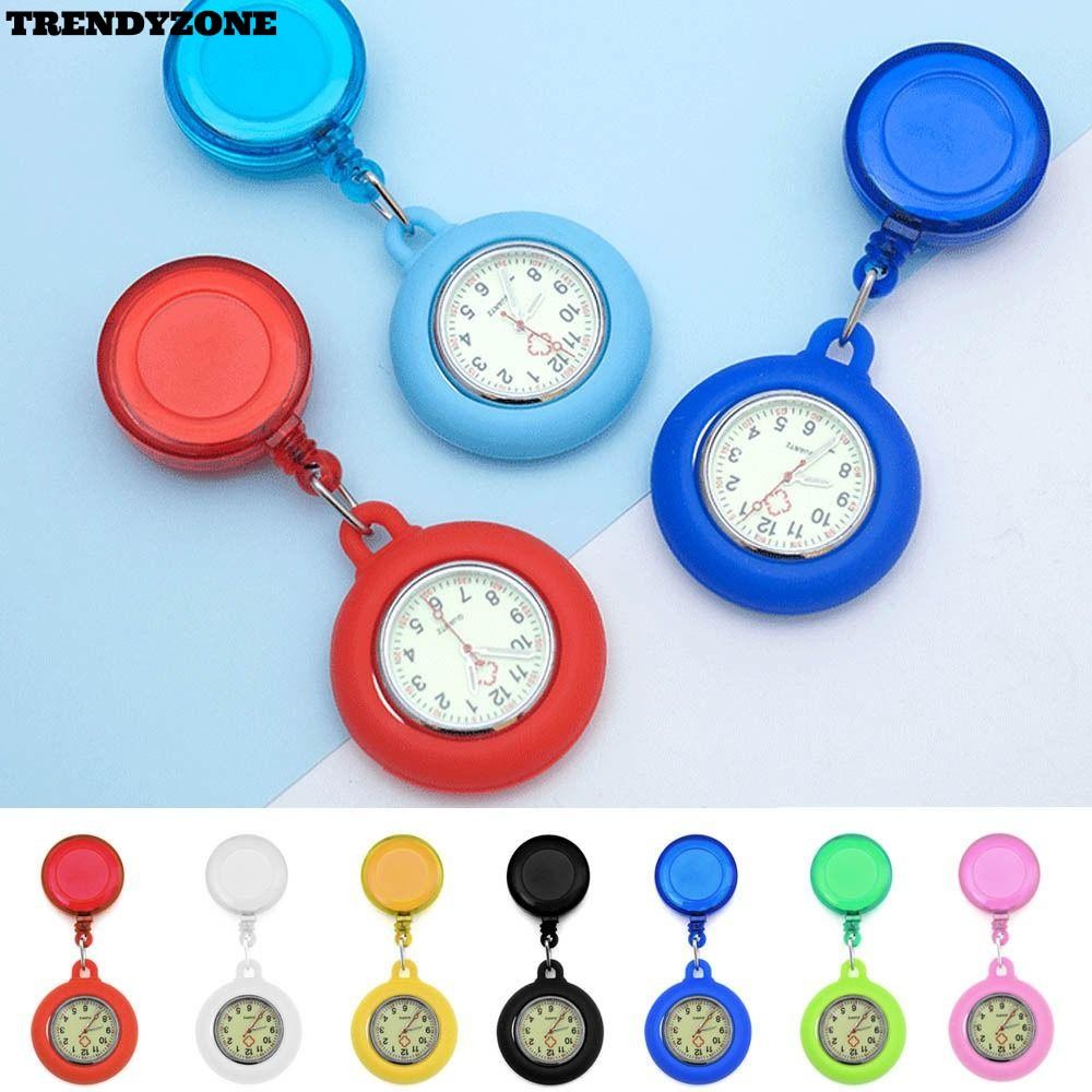 TRENDYZONE1 Retractable Nurse Watch, Clip-on Silicone Pocket Watch ...
