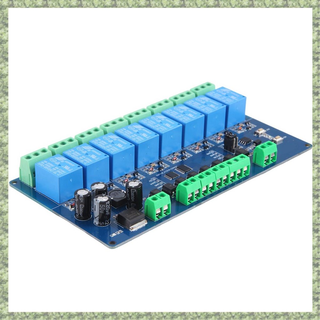 (K T) Modbus-Rtu 8 Channel Relay Module Modbus RTU 8 Switch Input RS485 ...