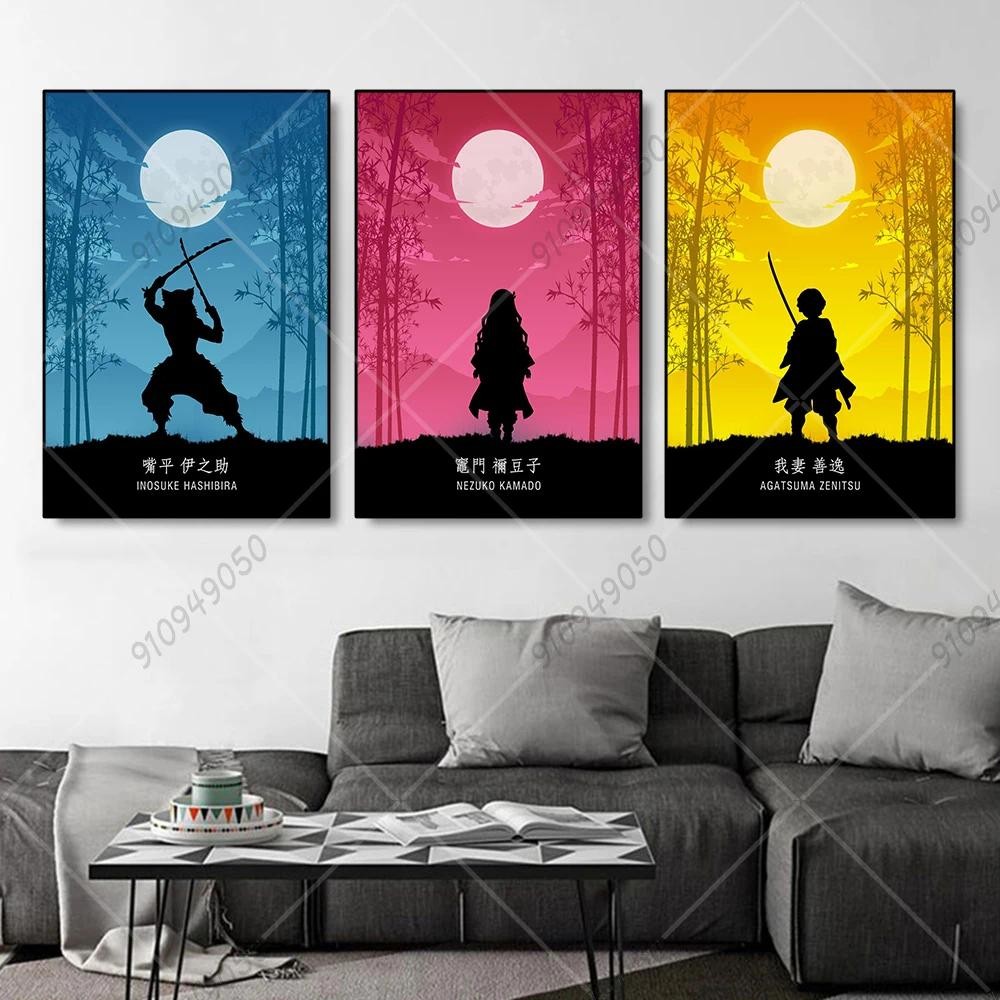 Anime Demon Slayer HD Canvas Print Kamado Tanjiro Inosuke Nezuko ...