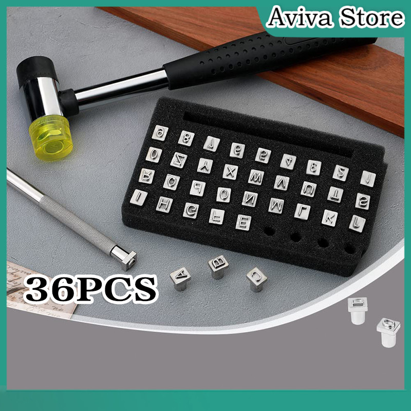 36pcs Steel Leather Letter Number Stamps Leather Stamp Punch Set ...