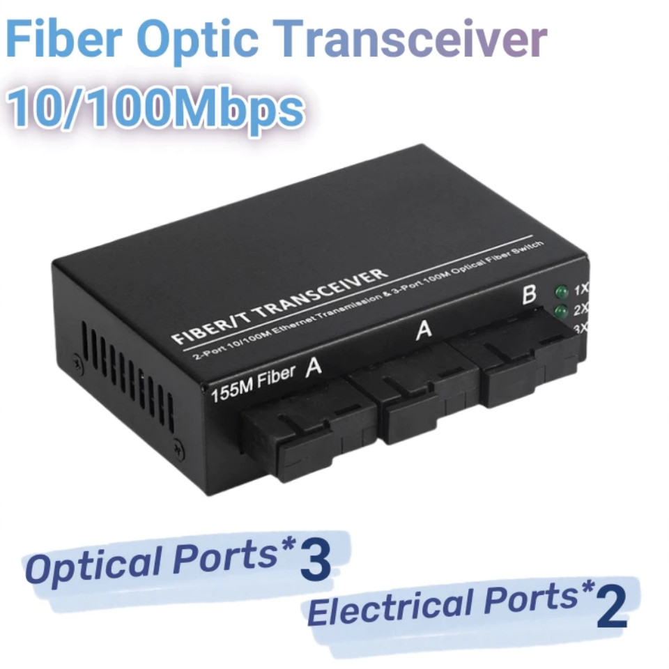 3G2E Ethernet Port Fiber Switch 10/100M 3 SC Port 2 RJ45 Port Fiber ...