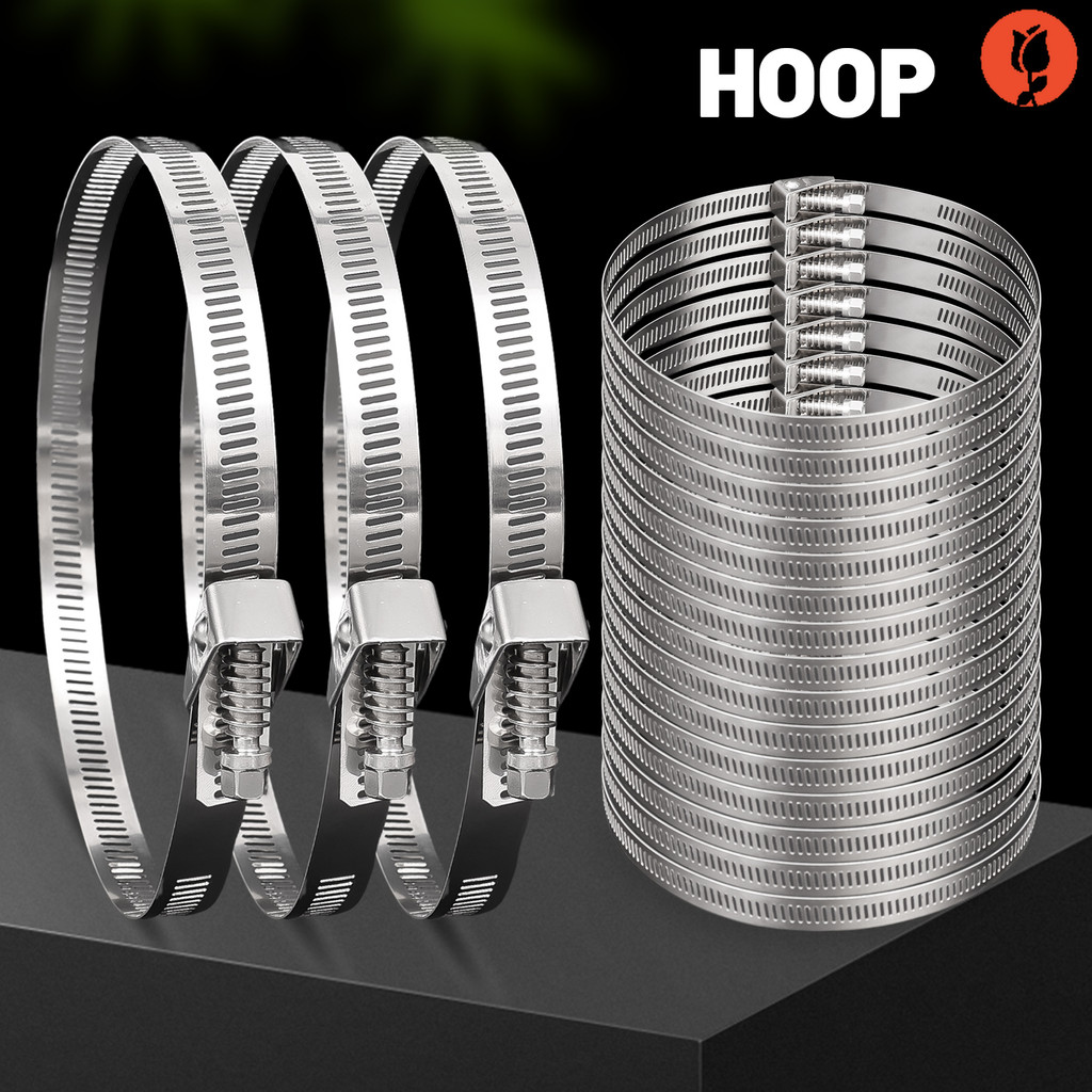 Stainless Steel 304 Worm Clamp Hose Strap with Fasteners Adjustable DIY ...