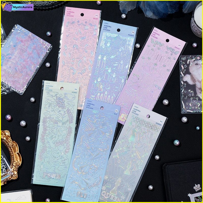 【⭐MA】Line Laser Stickers Photo Decorative Stickers Collage Material ...