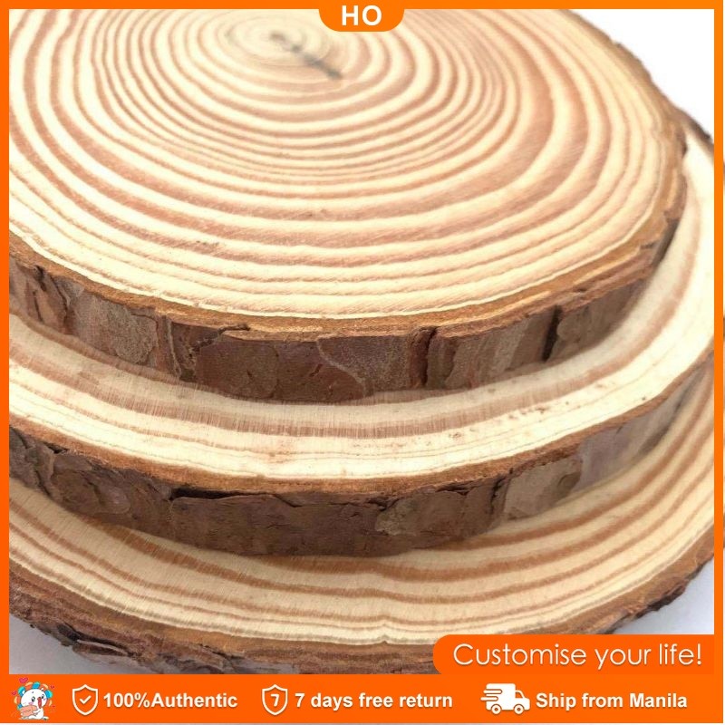 Natural Pine Round Unfinished Wood Slices Circles With Tree Bark Log ...