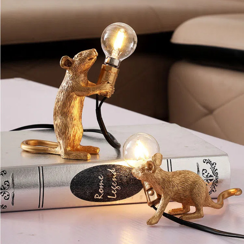 Nordic Mouse Desk Lamp, Creative Animal Resin Table Lamp, Living Room ...