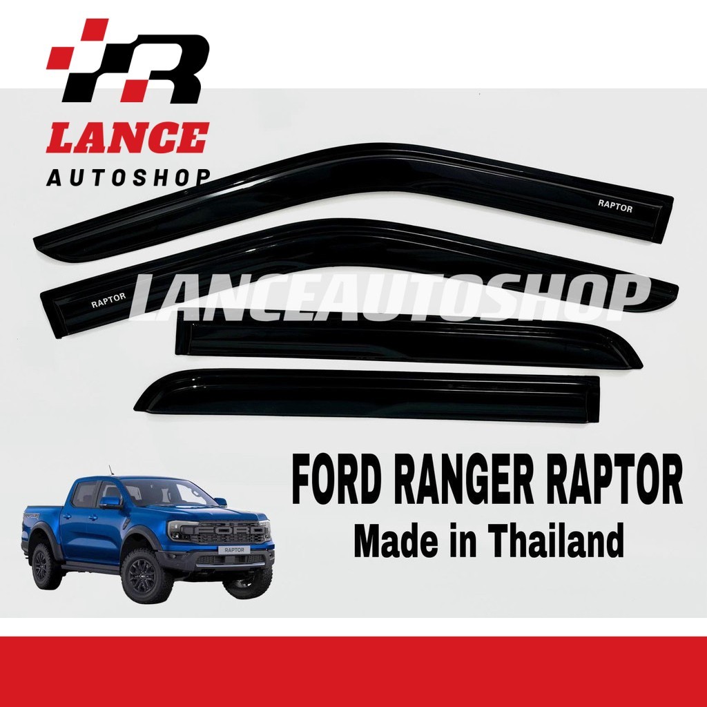 Window Door Visor Ford Ranger Raptor 2019-2024 Rain Visor Sunvisor Car ...