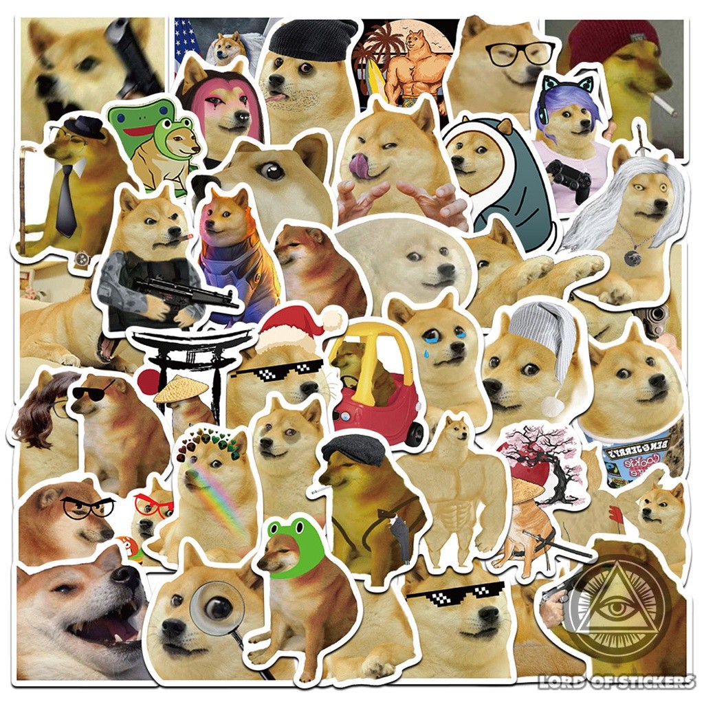 50 Stickers Cheems Doge Funny Funny Dog Meme | Shopee Philippines