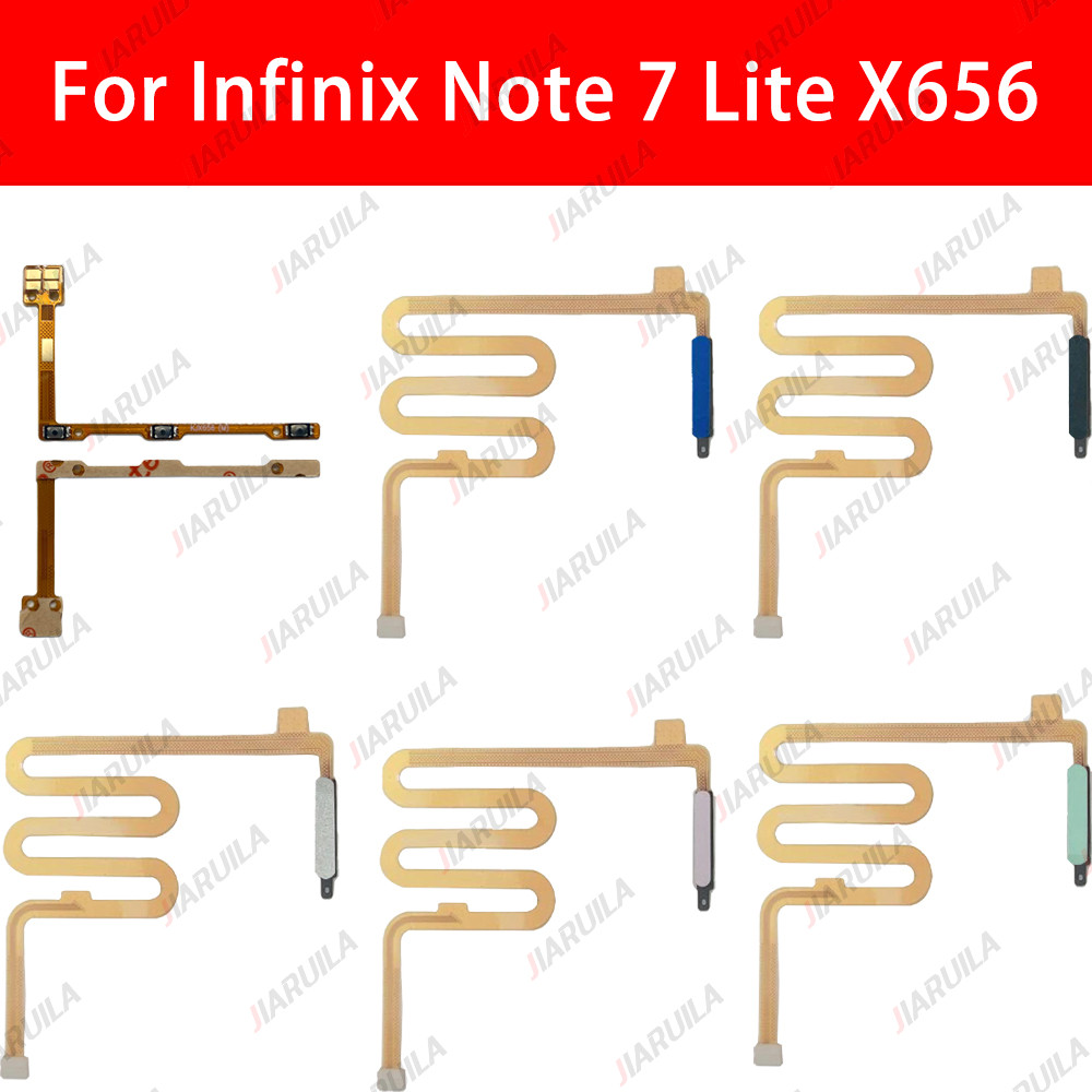 power button For Infinix Note 7 Lite X656 finger print sensor home ...