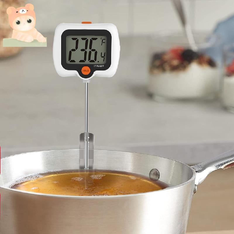 10" Long Digital Candy and Frying Thermometer with Pan Clip, Swivel ...