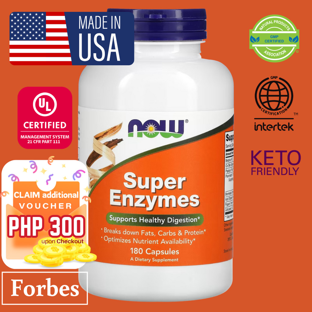 NOW Foods Super Enzymes 180 / 90 Capsules | Shopee Philippines