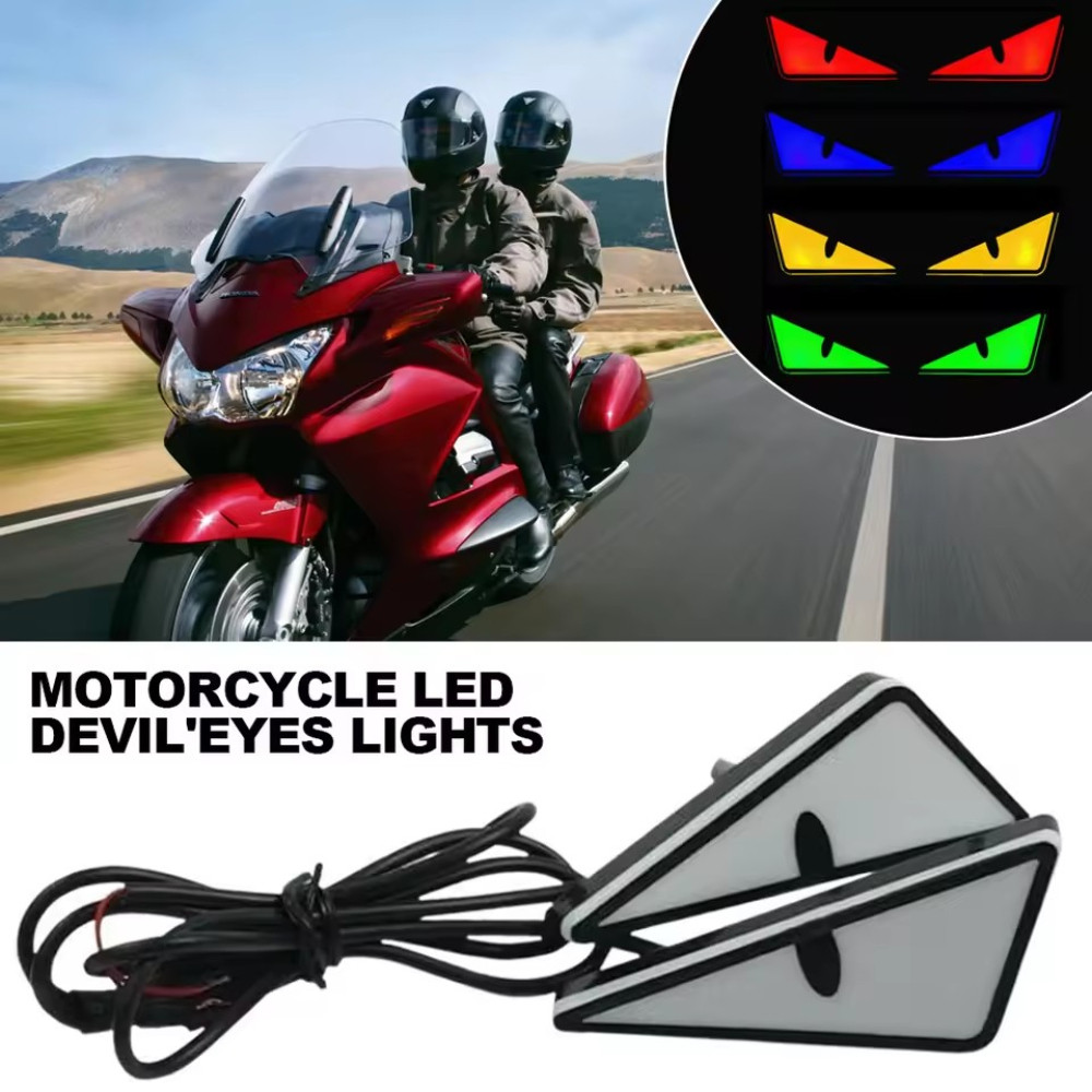 2Pcs Universal Waterproof Motorcycle LED Devil's Eyes Headlights ...