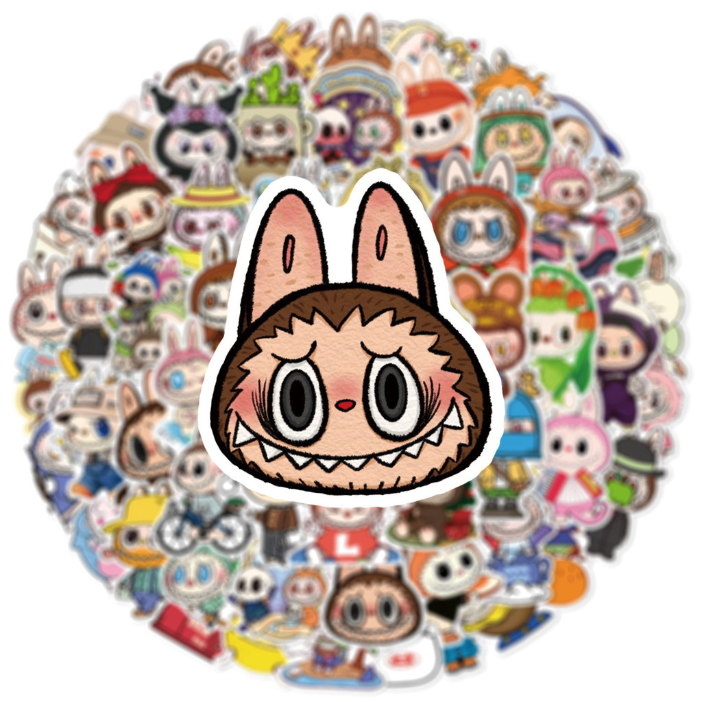 POPMART Labubu cosplay Cute sticker Waterproof Different Styles 50pcs ...